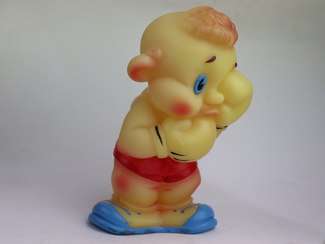 21 Cm Soviet Rubber Doll Boy Boxer, Boxing Gloves, Athlete, Vintage ...