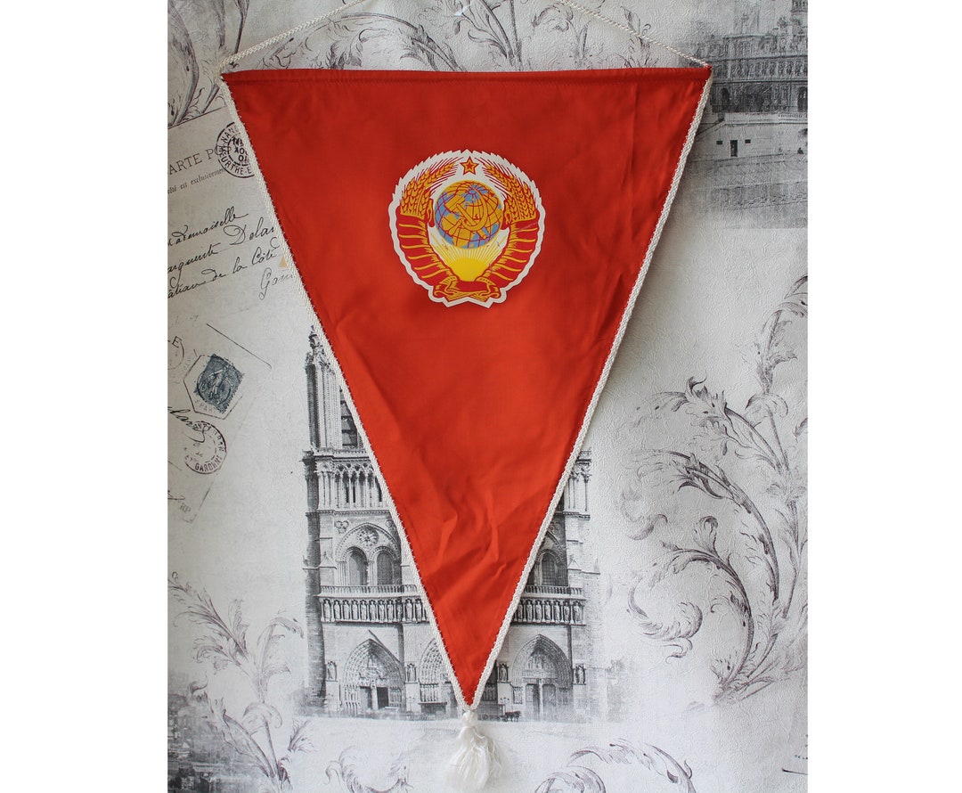 New Vintage Soviet Flag Banner. Lenin Pennant . Banner USSR. Sport ...