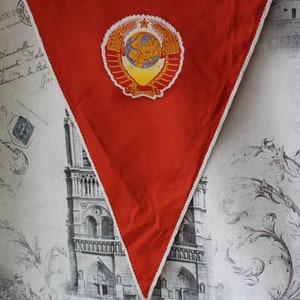 New Vintage Soviet Flag Banner. Lenin Pennant . Banner USSR. Sport ...