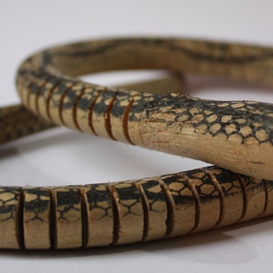 Vintage Hand Carved Wooden Snake, Snake Hand Made, Flexible Toy, Wood ...