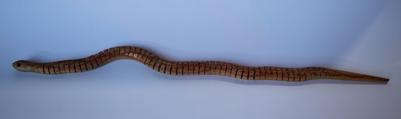 Vintage Hand Carved Wooden Snake Snake Hand Made Flexible - Etsy