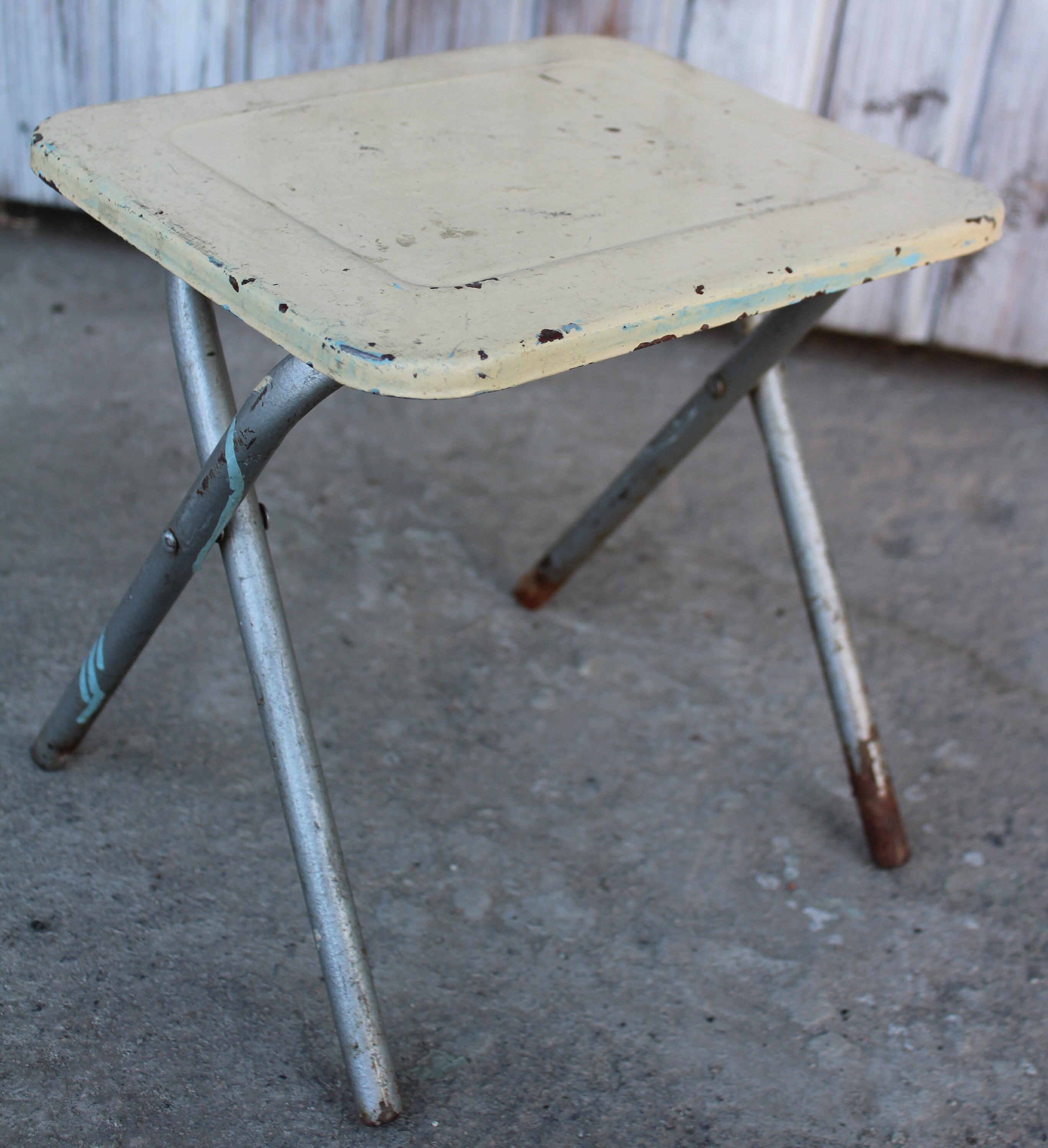 Vintage metal chair soviet folding stool Old metal chair | Etsy