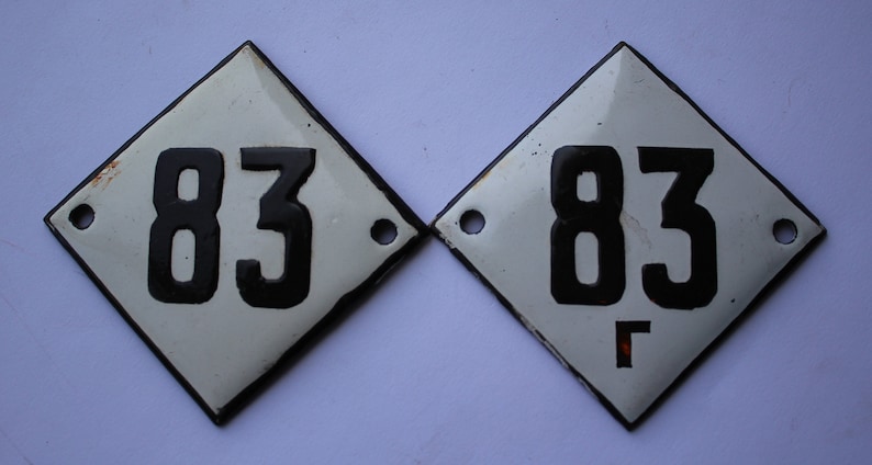 Soviet Enamel Apartment Sign, House Number Sign, Nameplate. Vintage ...