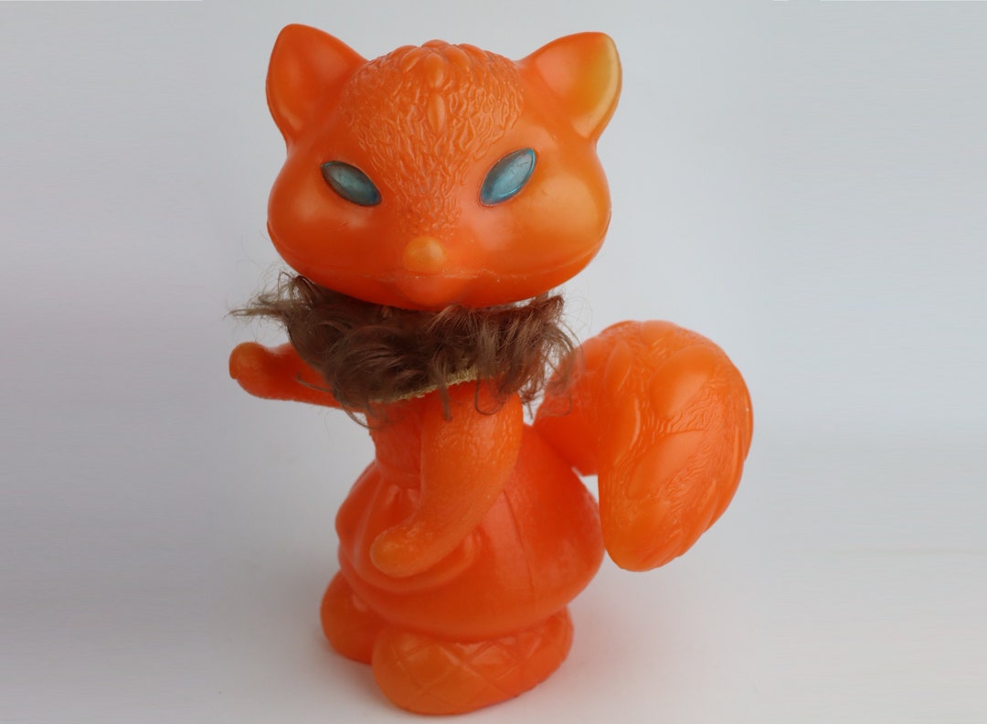 24 Cm Soviet Plastic Fox, Soviet Toy, Vintage Toy, Chanterelle, Plastic ...
