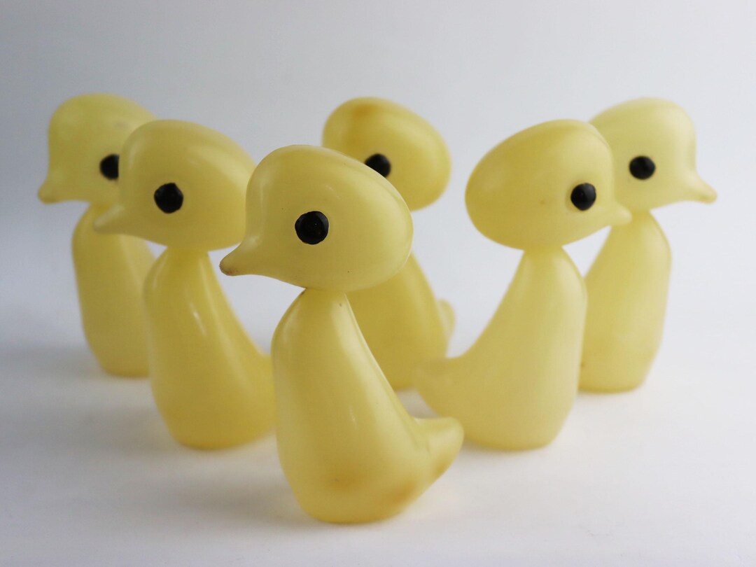 13 Cm Six Soviet Plastic Duck Toys, Vintage Duckling Toy Flock Chicken ...