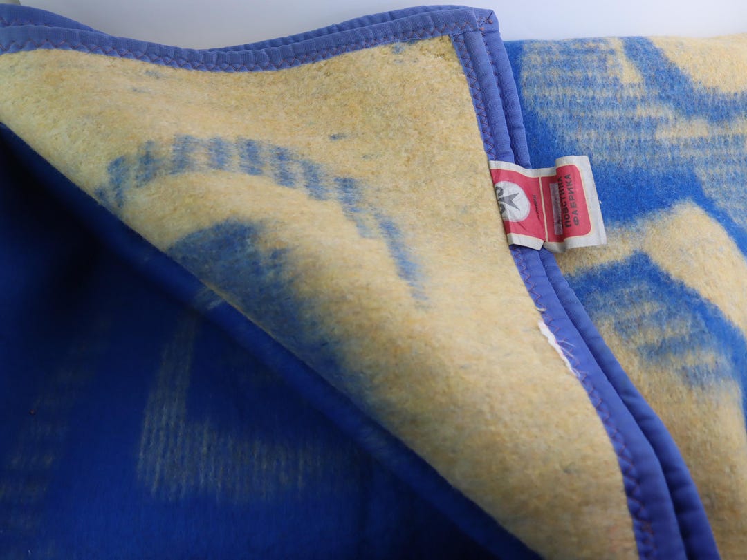 1990 New 150x100 Cm Soviet Wool Blanket, Baby Ussr Coverlet, Vintage ...