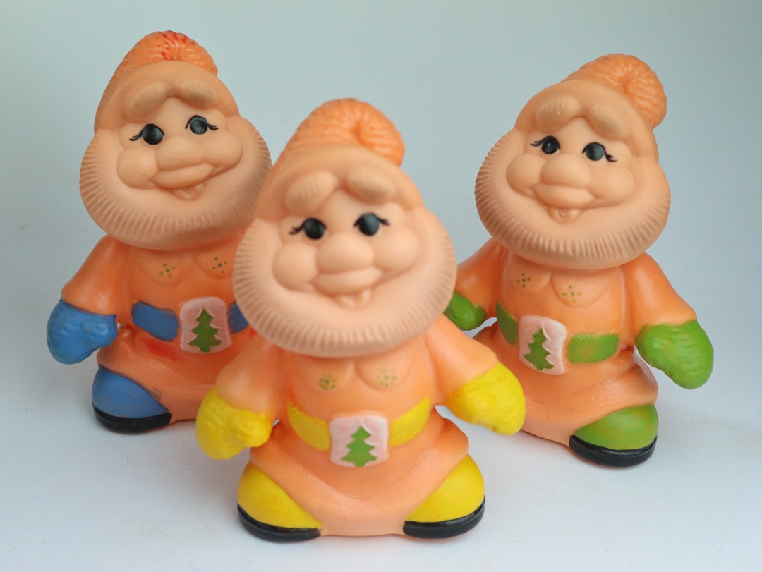 16 Cm New Trio of Soviet Rubber Ded Moroz Toys ,ded Moroz, Gnome ...
