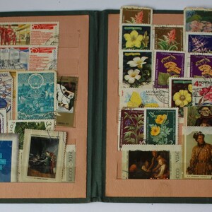Soviet Postage Stamp Collecting Album, Vintage Soviet Stamp Book, Small ...