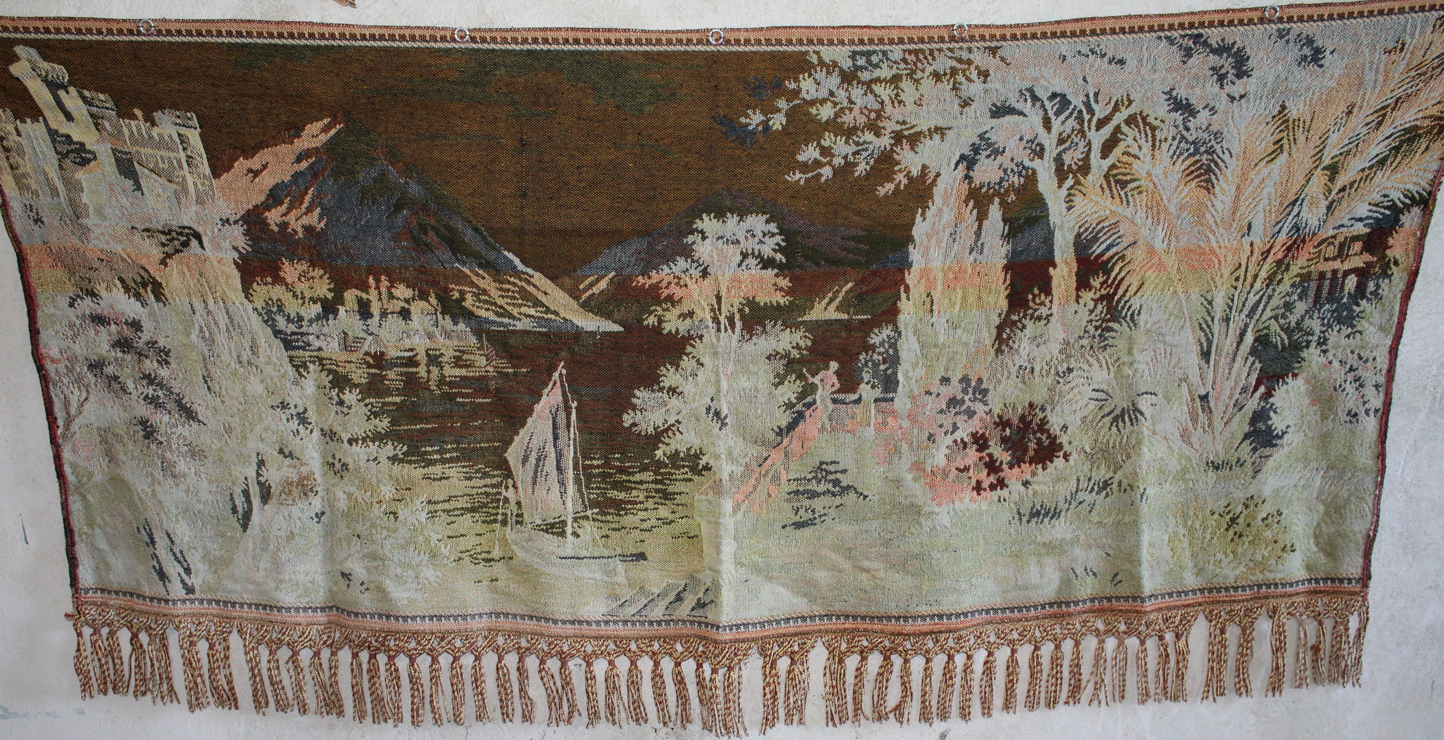 Vintage Gobelin Carpet, Tapestry Carpet, Vintage Wall Carpet, Bedspread ...