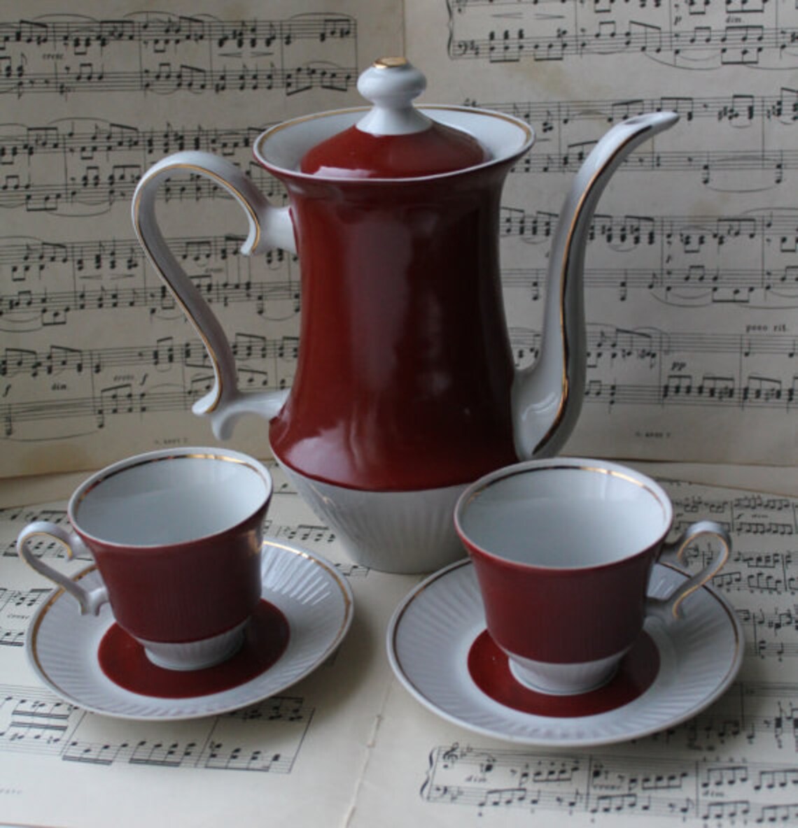Soviet Coffee Set for 2 Persons Soviet Tea Set Soviet - Etsy