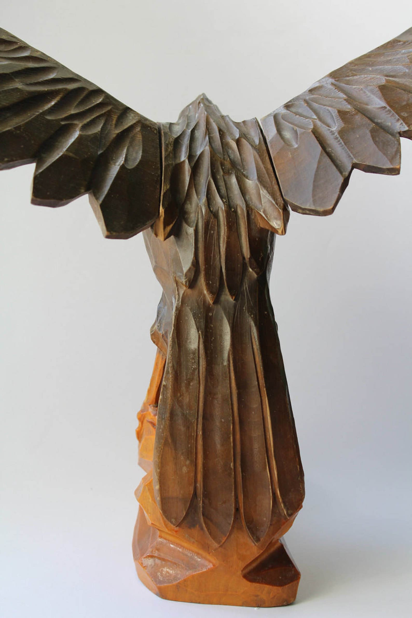 Big Soviet Hand Carved Wooden Eagle Eagle Hand Made Wood - Etsy