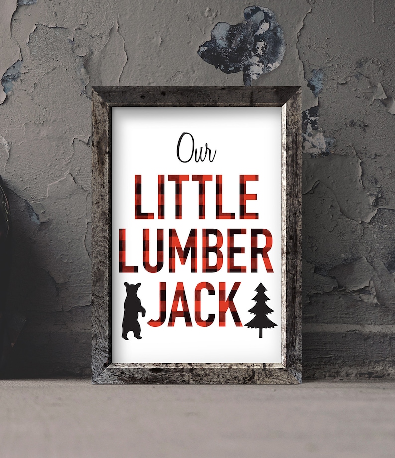 Little Lumber Jack Wall Art or Party Decoration Supply - Instant ...
