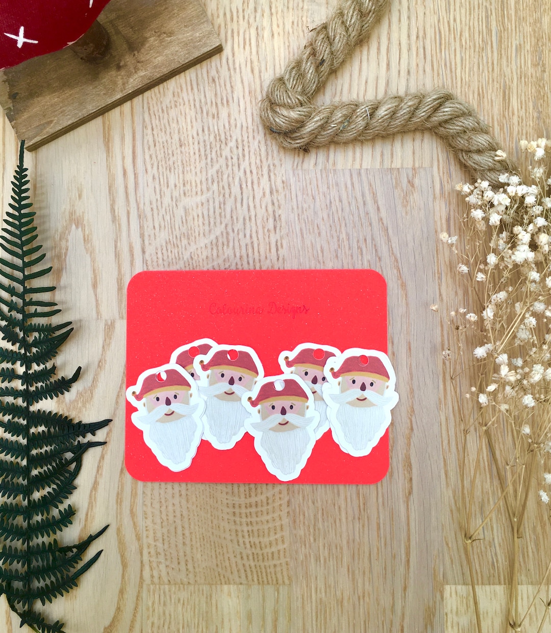 Christmas Gift Tags, Santa Gift Tags Pack, Die Cut Gift Tags, Set of 10 ...