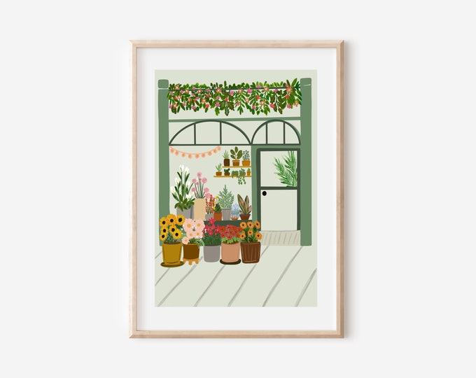 Vintage Flower Store Poster, Flower Shop Print, Flower Lovers Gift ...