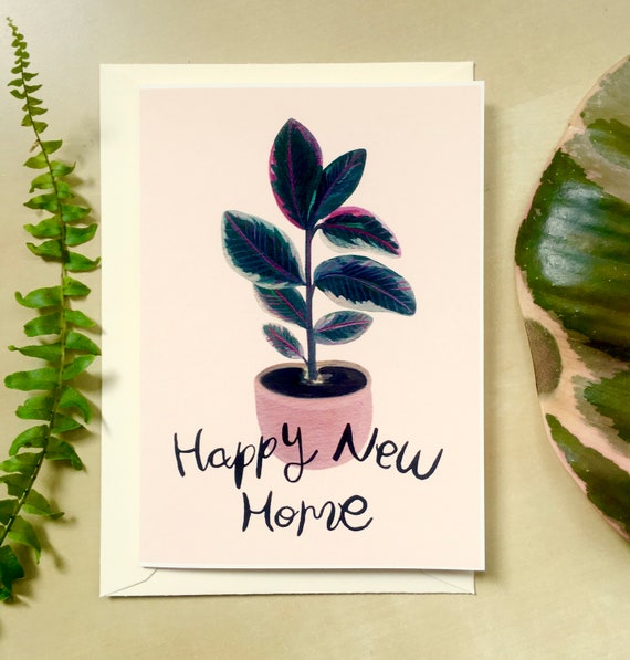 Happy New Home Card House Plant Card Housewarming Card - Etsy