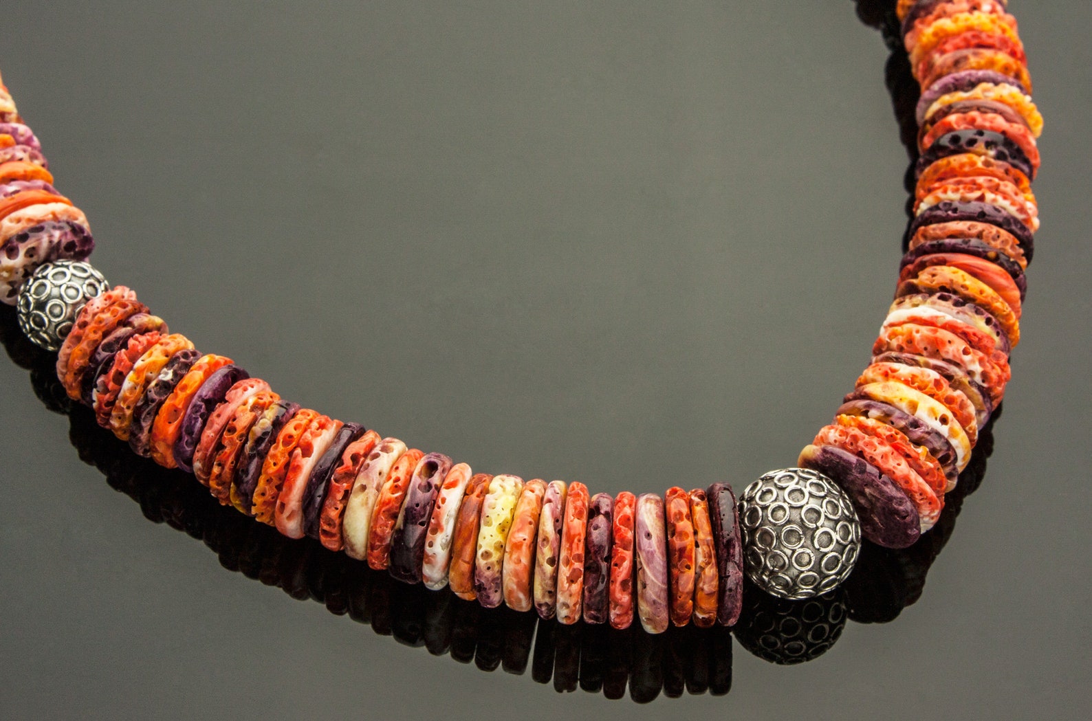 Spiny Oyster Necklace Spiny Oyster and Bali Silver Necklace - Etsy