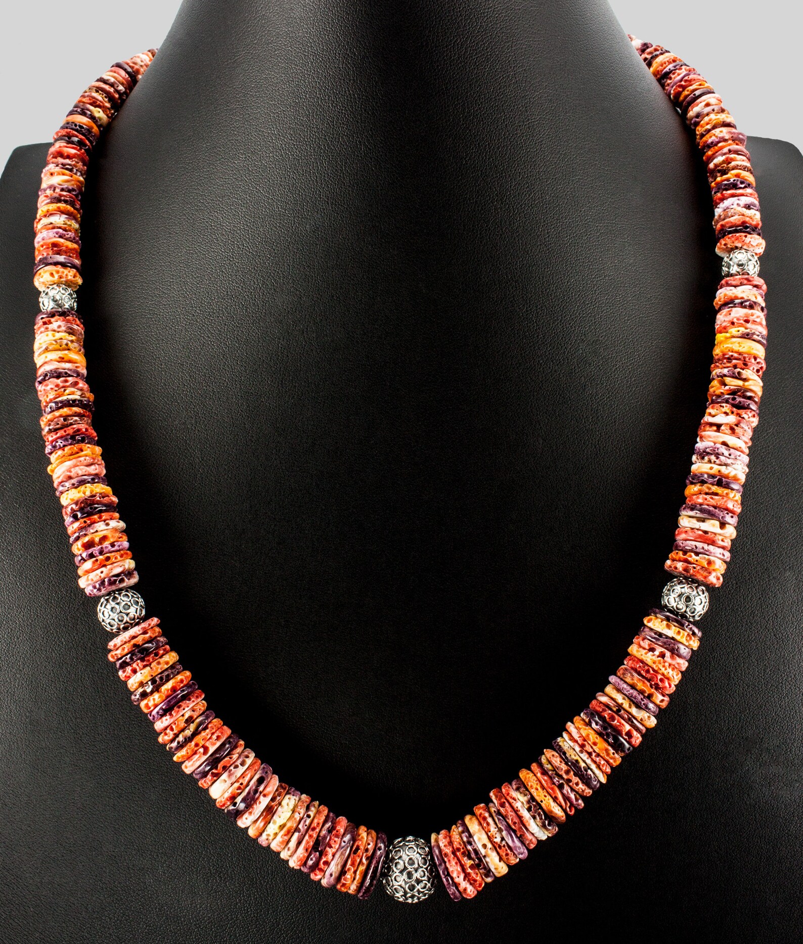 Spiny Oyster Necklace Spiny Oyster and Bali Silver Necklace - Etsy