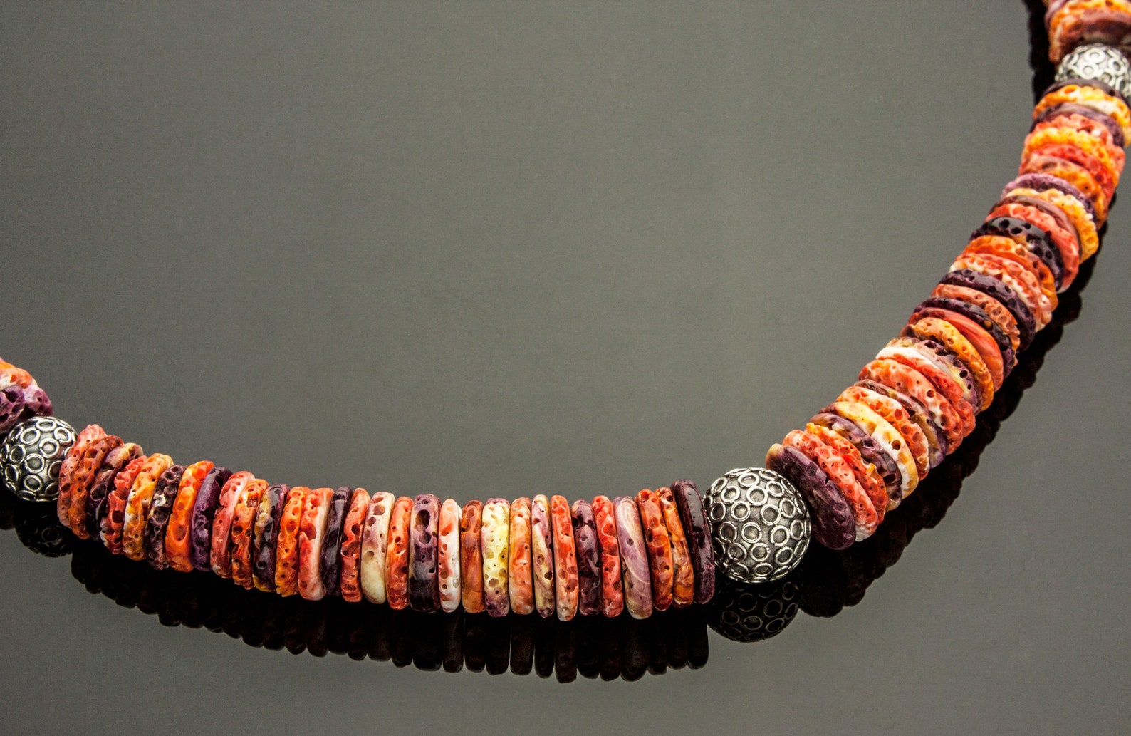 Spiny Oyster Necklace Spiny Oyster and Bali Silver Necklace - Etsy