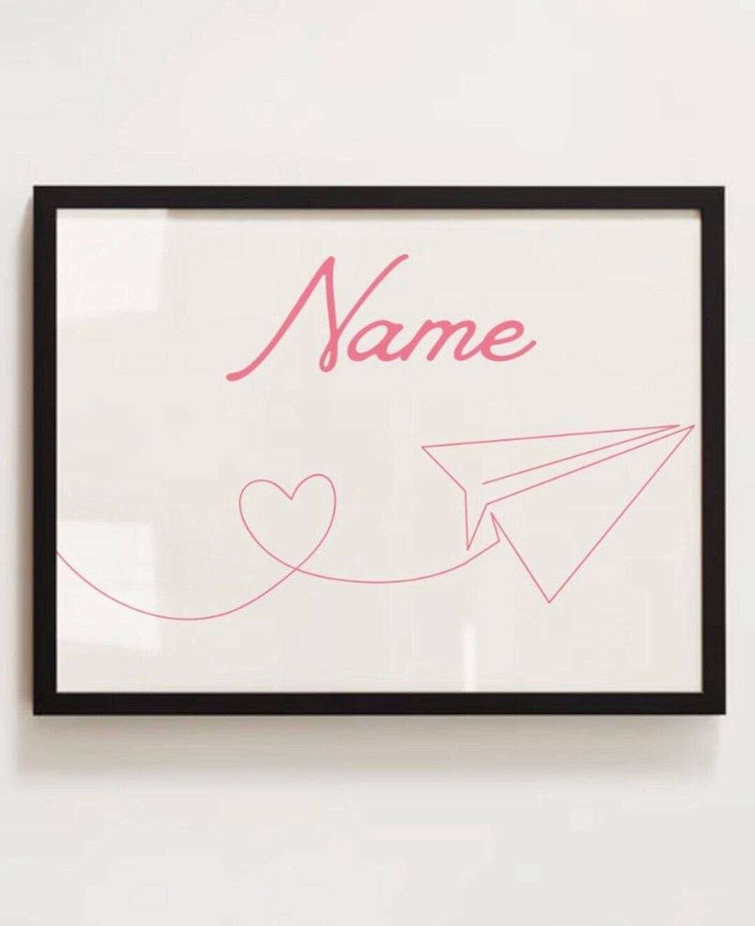 Custom Name Paper Airplane Heart Poster 11x14 Inch JPG Printable ...