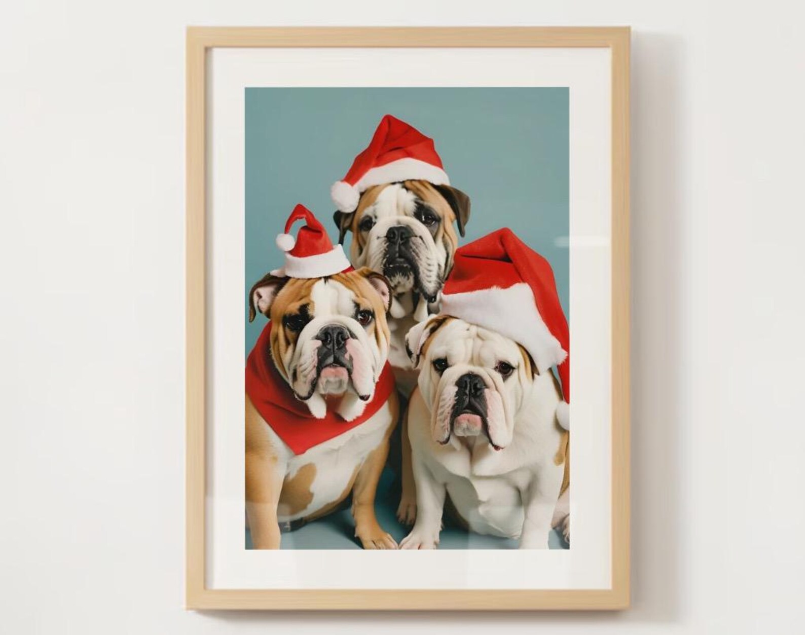 Christmas Bulldog Photo Digital Download Festive Holiday Decor for Your ...