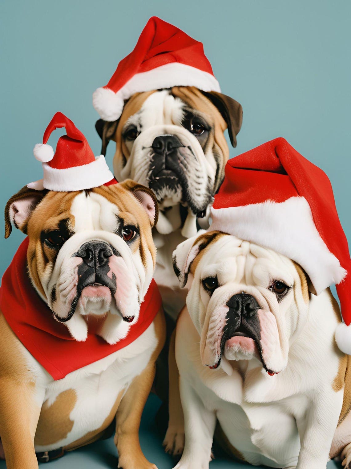 Christmas Bulldog Photo Digital Download Festive Holiday Decor for Your ...