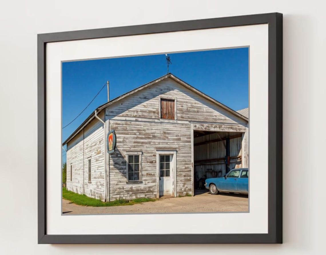 Old Mechanic Shop in the Country Rustic Automotive Photography Digital ...