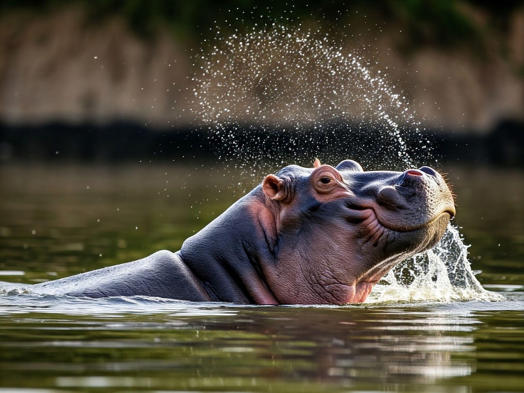 Hippo Digital Download Stunning Wildlife Wall Art Printable - Etsy