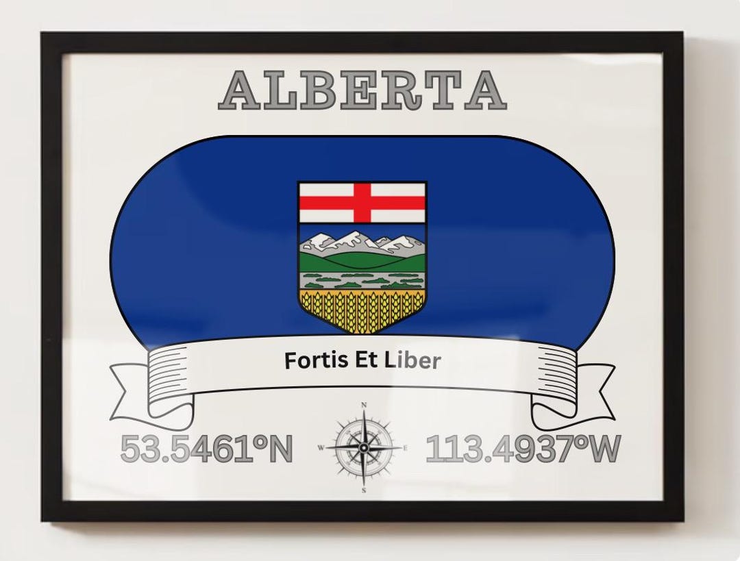 Alberta Flag Poster With Motto - Digital Download Wall Art - Etsy