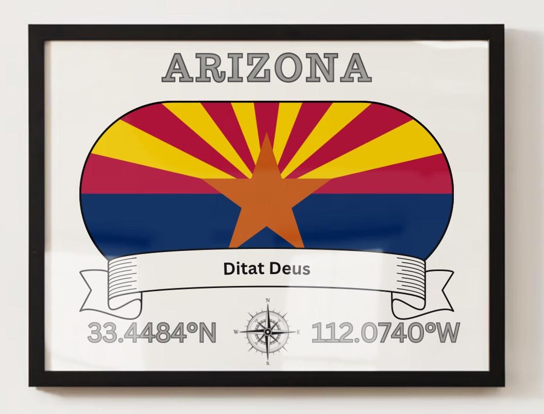 Arizona Flag Poster With Motto Digital Download Wall Art - Etsy
