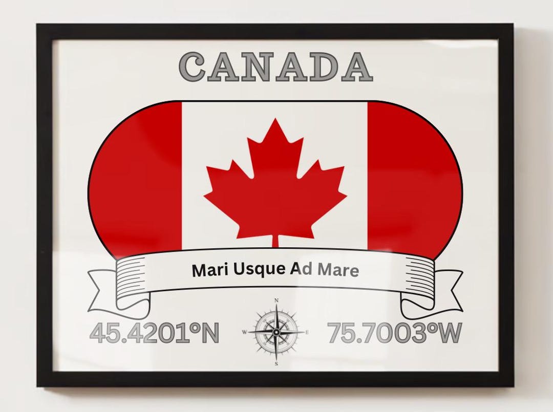 Canada Flag Poster With Motto Digital Download Wall Art - Etsy