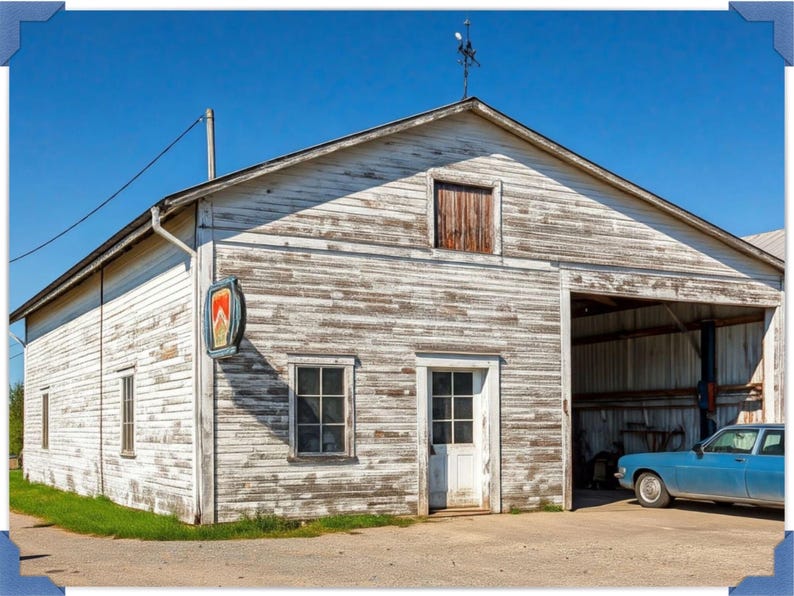 Old Mechanic Shop in the Country Rustic Automotive Photography Digital ...