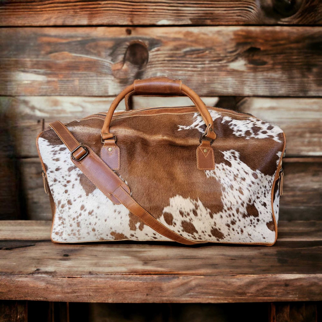 Sample Sale Highlands Saddle Large Genuine Cowhide Weekender - Etsy