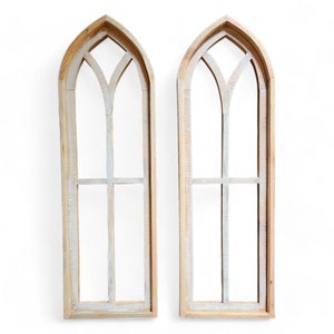Ivory Point Farmhouse Wooden Wall Window Arches Set of 2 3 Sizes Rustic ...