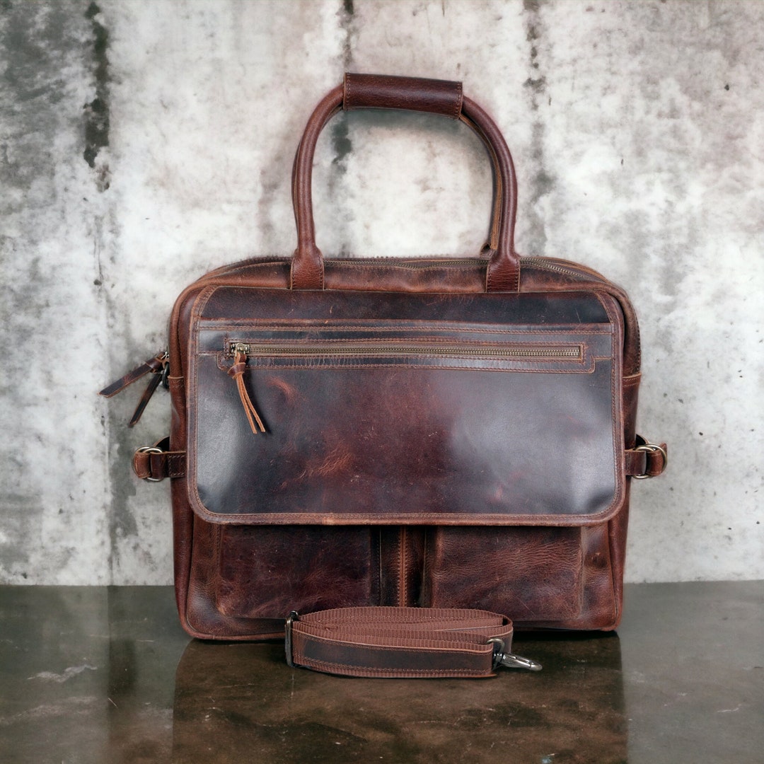 Denali Navigator Vintage Leather Large Messenger Bag Computer Bag - Etsy