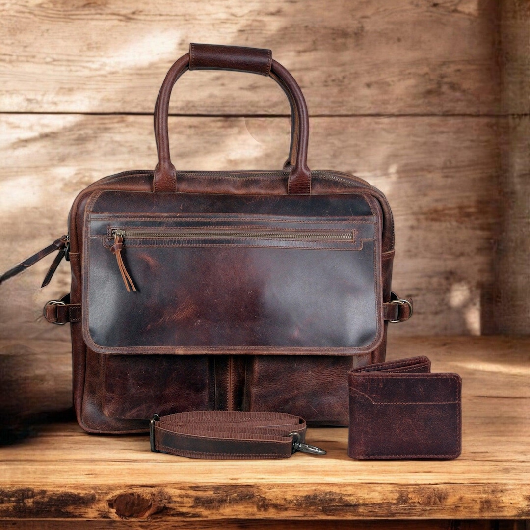 Bundle Deal Denali Navigator Vintage Leather Large Messenger Bag ...