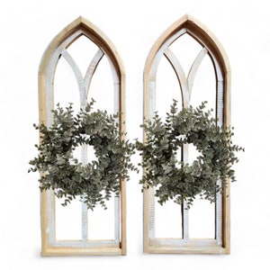 Ivory Point Farmhouse Wooden Wall Window Arches Set of 2 3 Sizes Rustic ...