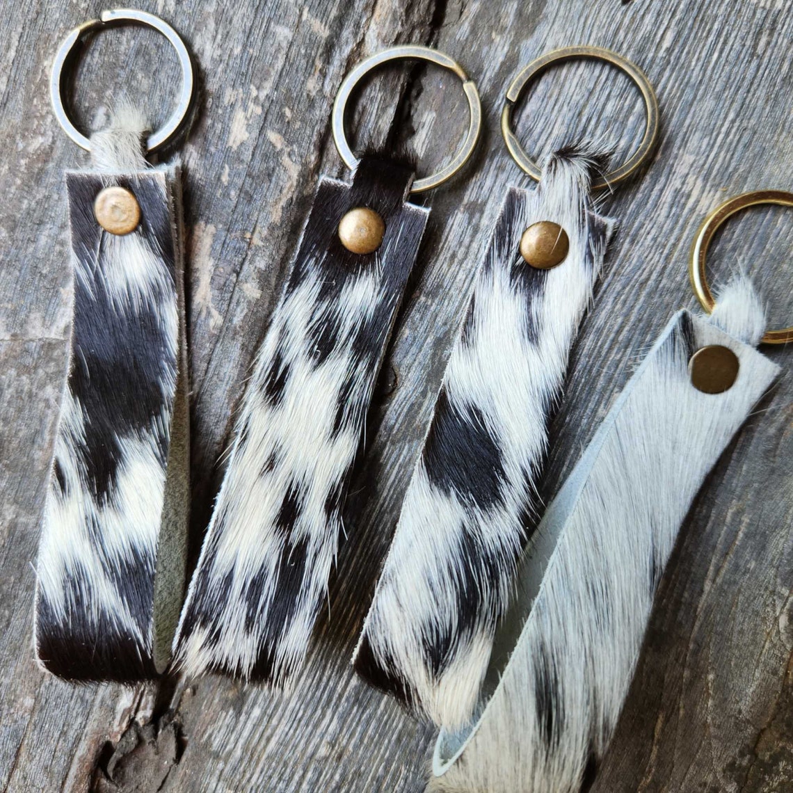 Cowhide Leather Key Chain - Etsy