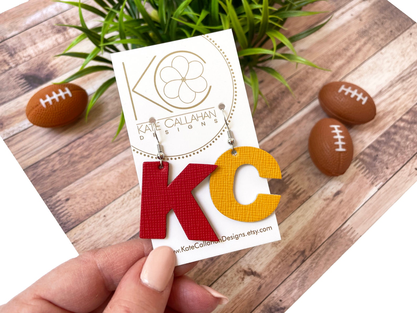 Kansas City Chiefs Genuine Leather KC Earrings, Chiefs Leather Earrings ...