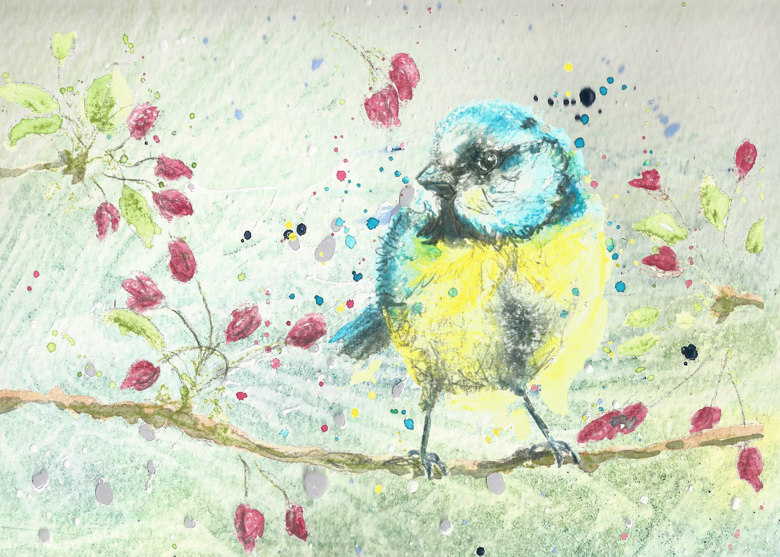 Blue Tit Print Bird Art Watercolour Print Watercolour Art Nursery Print ...