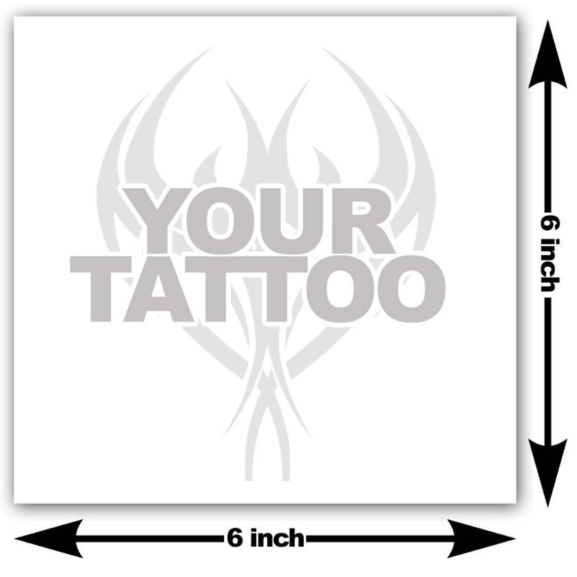 6x6 Inch Image or Logo as Custom Temporary Tattoo Upload Design or ...