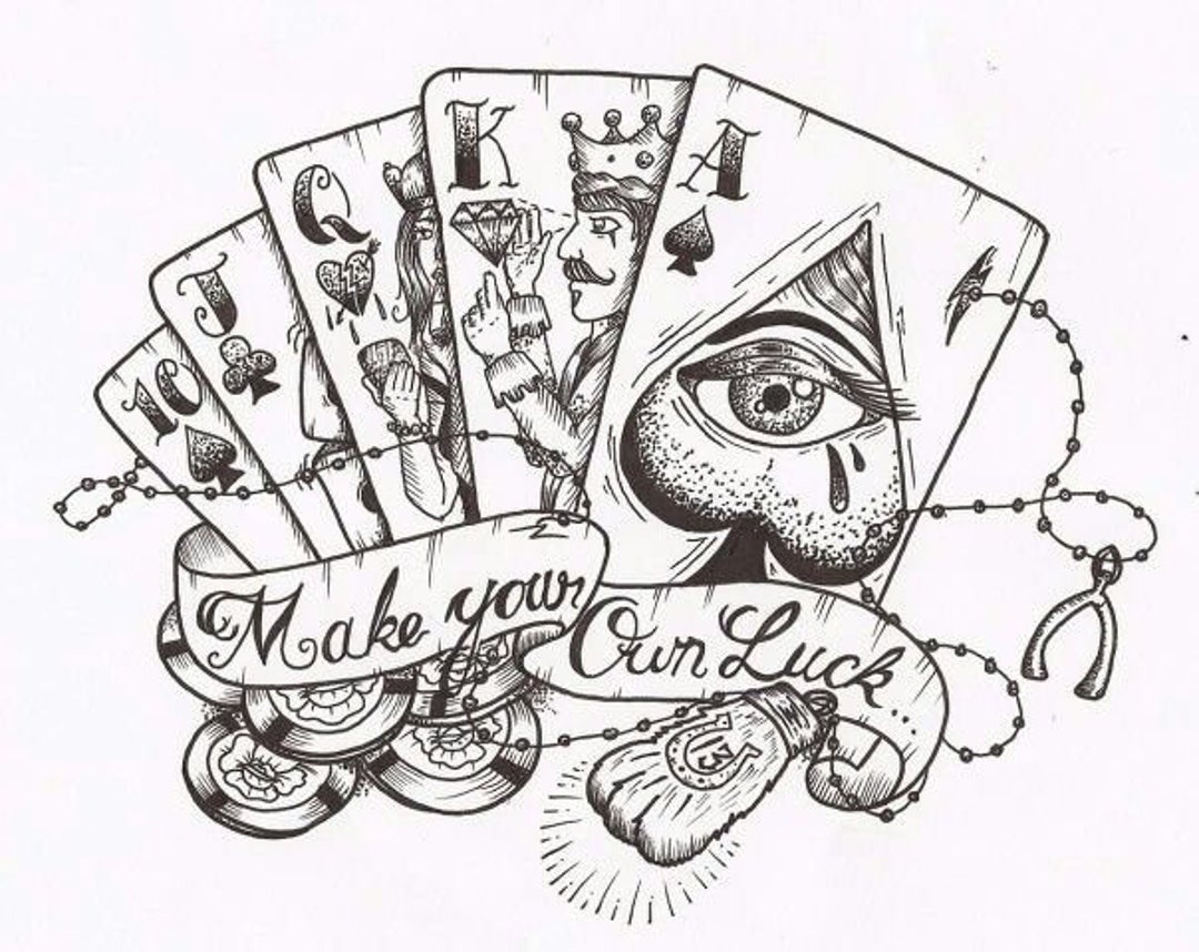 Royal Flush Poker Temporary Tattoo Fake Tattoos - Etsy Sweden