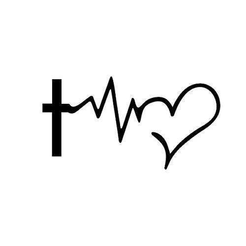 Heart Cross Fake Tattoo - Etsy