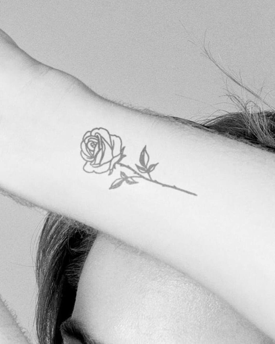 Simple Rose Temporary Tattoo Fake Tattoos - Etsy Canada