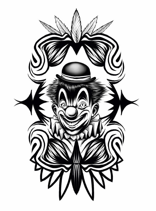 Clown Tattoo Stencil