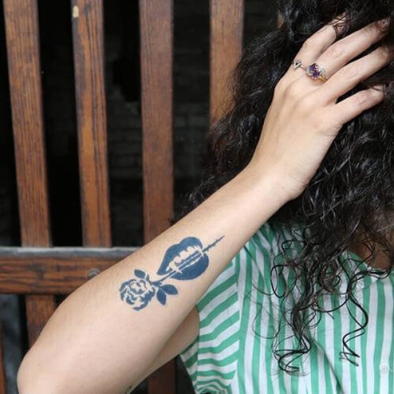 Rose Fangs Temporary Tattoo - Etsy