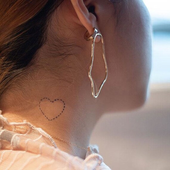 Simple Heart Temporary Tattoo Fake Tattoos | Etsy