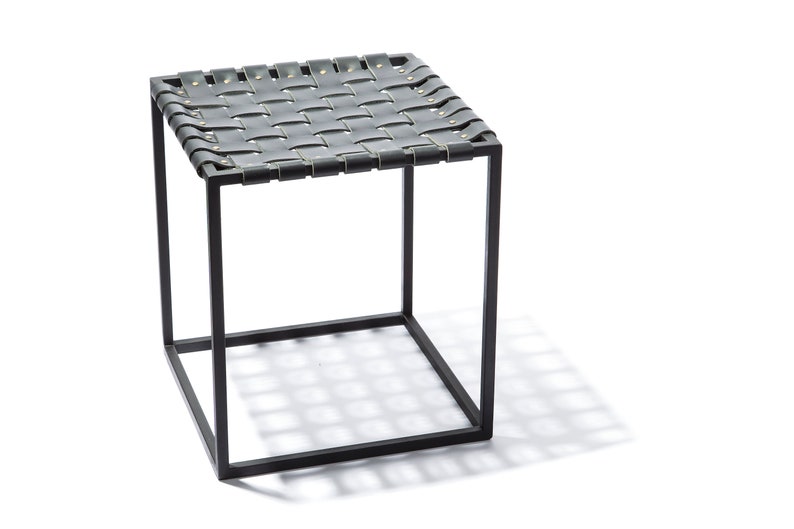 Leather Top Steel Night Table 4 Colors / Lade / Scandinavian - Etsy