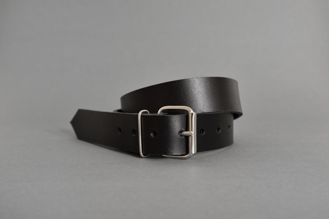 Black Wide Leather Belt / Lade Maxi #1 / Black Handmade Unisex Natural ...