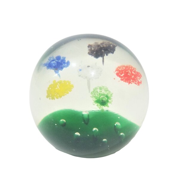 Vintage Flowers Paperweight Glass - Etsy