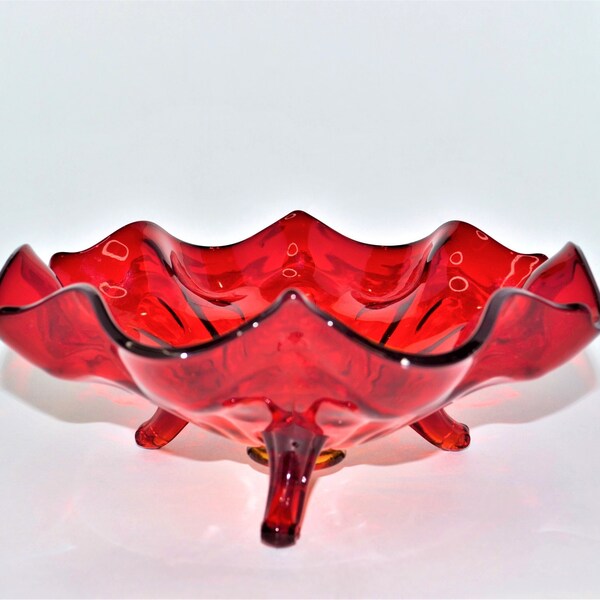 Fenton Ruby Red Bowl - Etsy